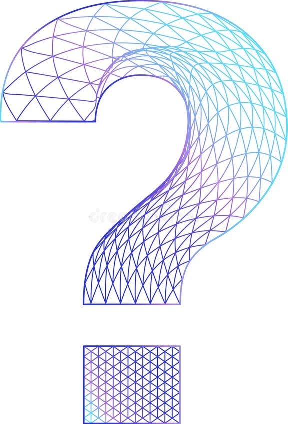 Low Poly Polygonal Question Mark. Neon Lighting. Design Element Stock ...