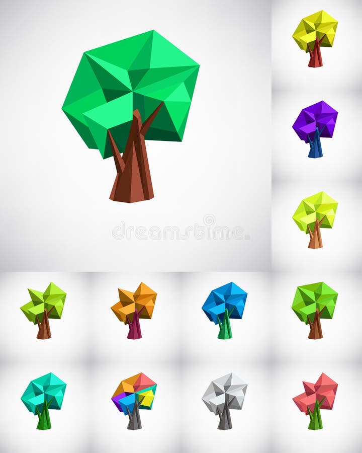 Low poly tree illustration stock vector. Illustration of graphic ...