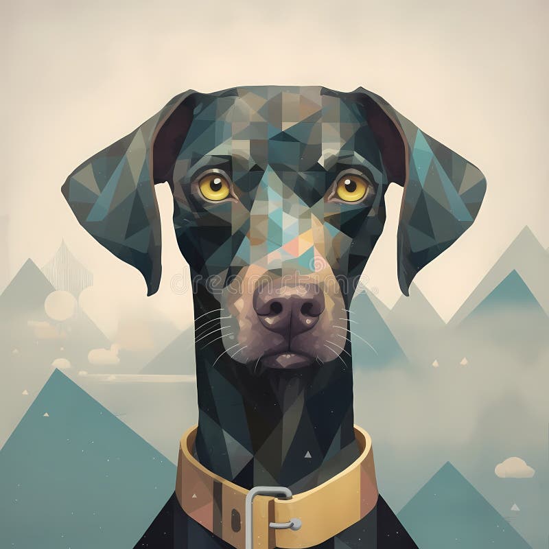 Low Poly Portrait of a Dog. Stock Illustration - Illustration of animal ...