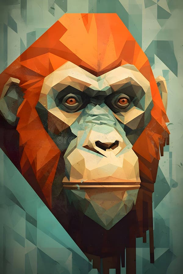 Low Poly Portrait of a Gorilla, Low Polygon Style Illustration Stock Illustration - Illustration ...