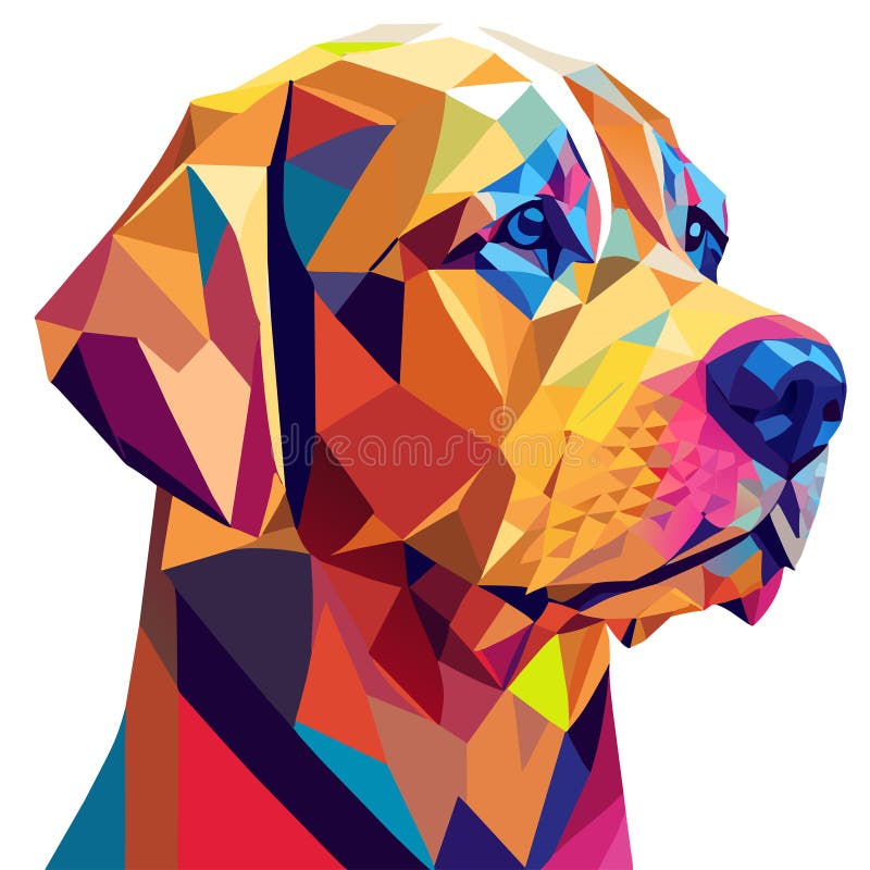 Low Poly Portrait of a Labrador Retriever. Vector Illustration Stock ...