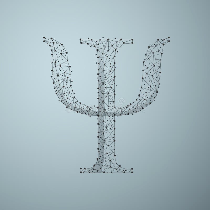 Low Poly Psi Symbol Consisting of Points, Lines Stock Vector ...