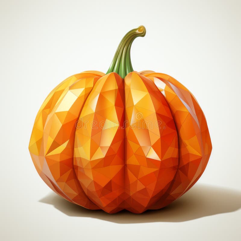 Low Poly Pumpkin Polygon Illustration with Geometric Shapes Stock ...