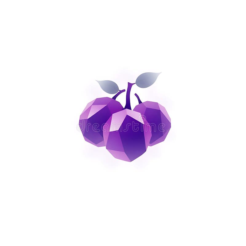 Low Poly Purple Berries, stock illustration. Illustration of healthy ...