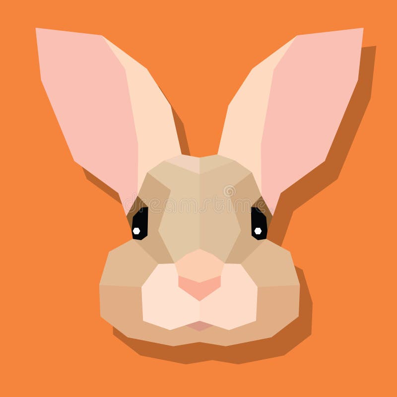 Low Poly Rabbit Head Front. Vector Stock Vector - Illustration of soft ...