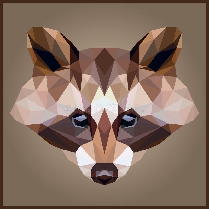 Low poly Raccoon stock vector. Illustration of abstract - 94820982