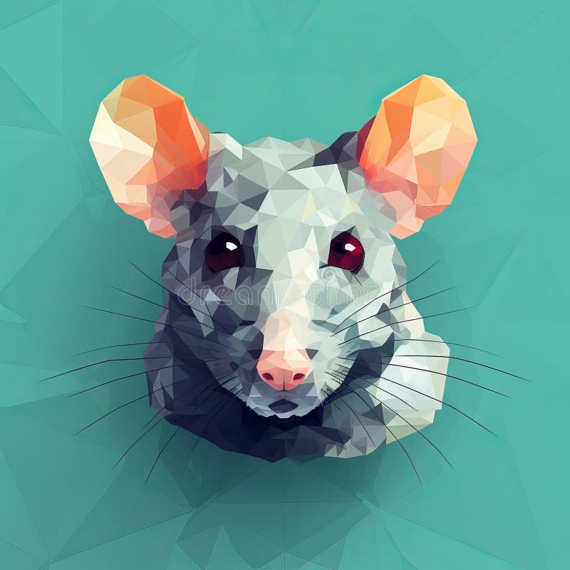 Low Poly Rat Portrait in Surreal Style Stock Illustration ...