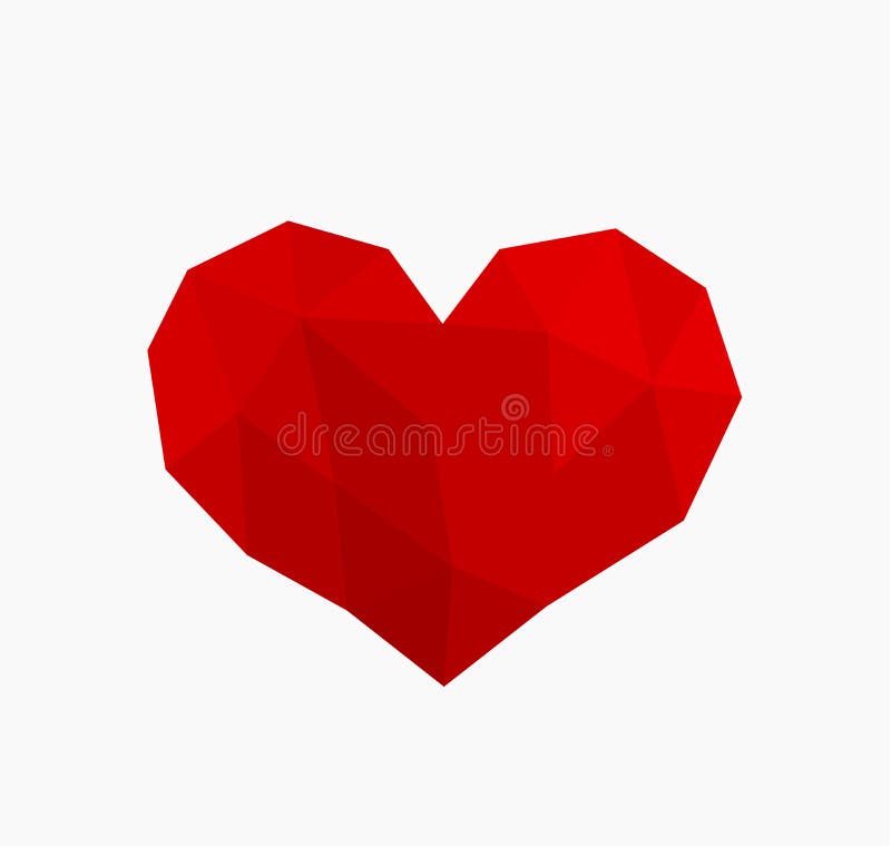 Low poly heart stock vector. Illustration of icon, card - 124692663