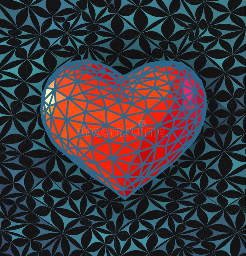 Low Poly Red Heart Symbol Stylize Bg Stock Illustrations – 6 Low Poly ...
