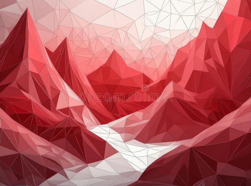 Low Poly Red and White Background Stock Illustration - Illustration of ...