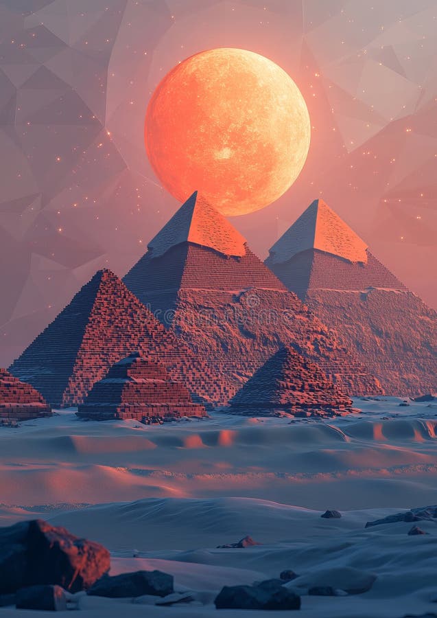 A Low-poly Rendition of the Pyramids of Giza Stock Illustration ...