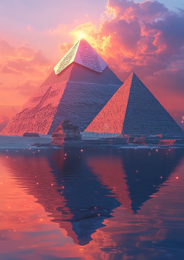 A Low-poly Rendition of the Pyramids of Giza Stock Illustration ...