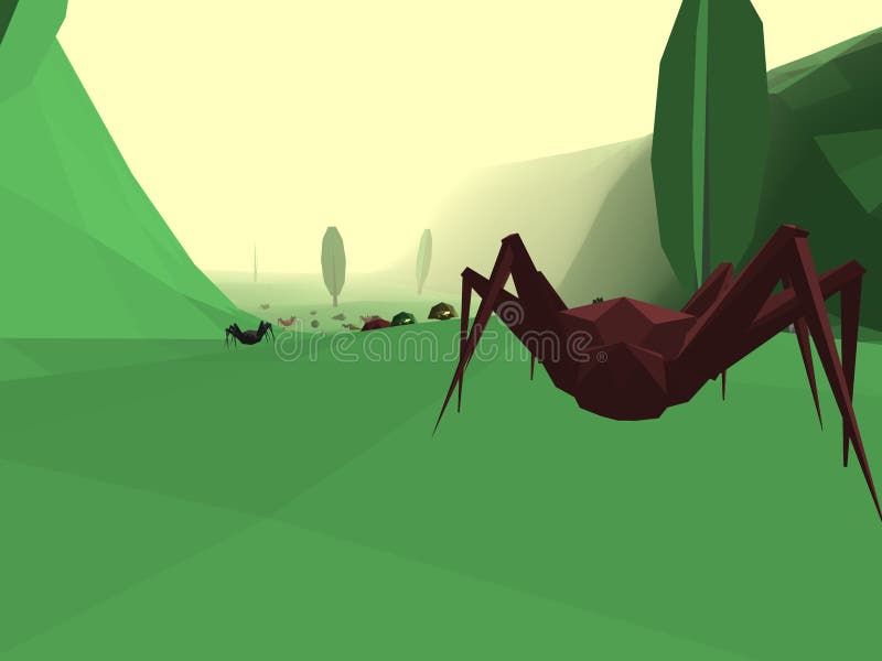Low Poly Retro Style Bug World Stock Illustration - Illustration of ...