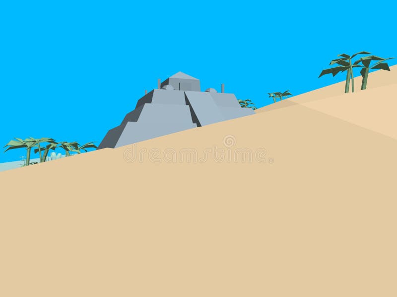 Low Poly Retro Style Desert Stock Illustration - Illustration of ...