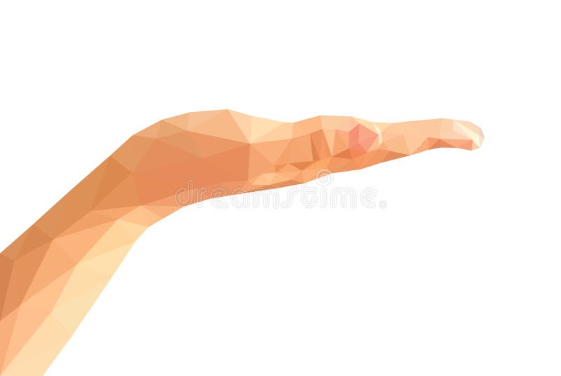 Low Poly Right Hand Open Hand Isolated Empty Stock Vector ...