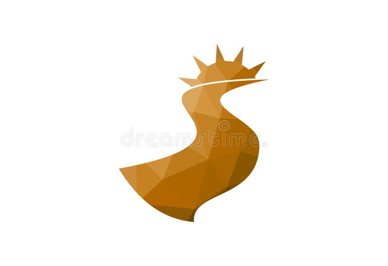 Low Poly and River Logo Design, Vector Illustration Stock Illustration ...