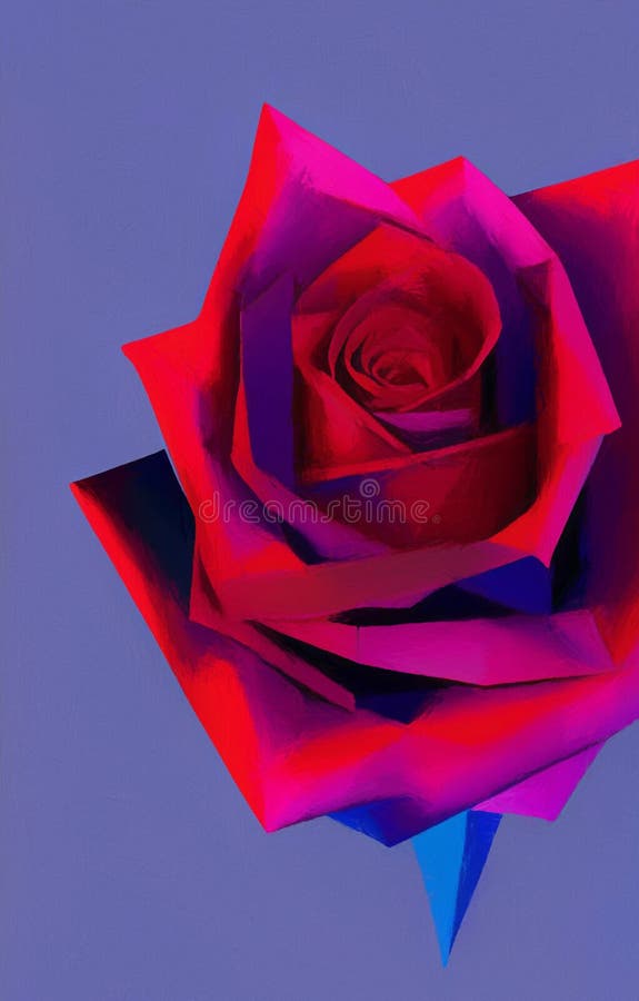 Low Poly Rose - Stylized Digital Art Stock Illustration - Illustration ...