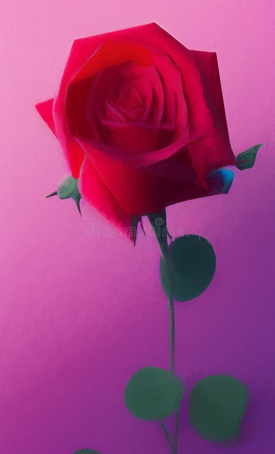Low Poly Rose - Stylized Digital Art Stock Illustration - Illustration ...