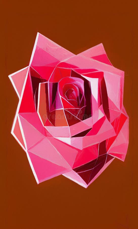 Low Poly Rose - Stylized Digital Art Stock Illustration - Illustration ...