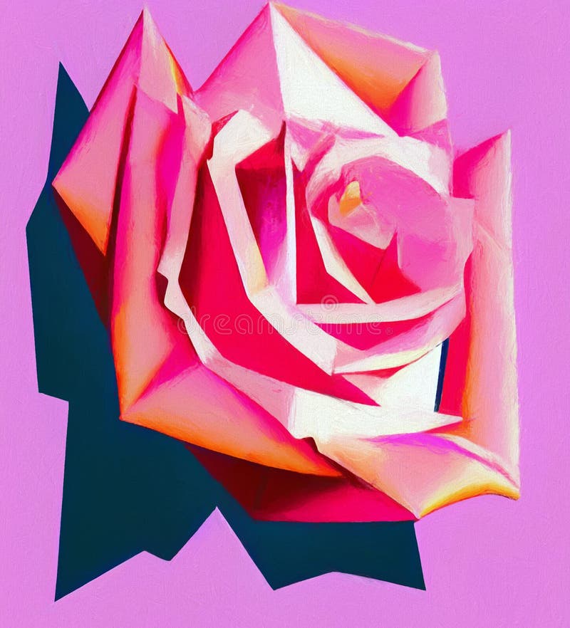 Low Poly Rose - Stylized Digital Art Stock Illustration - Illustration ...