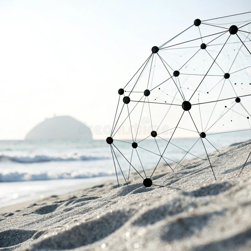 Low Poly Shape with Connecting Black Dots and Lines Stock Illustration ...