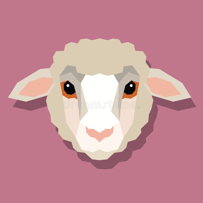 Low Poly Sheep Head Front. Vector Stock Vector - Illustration of ...