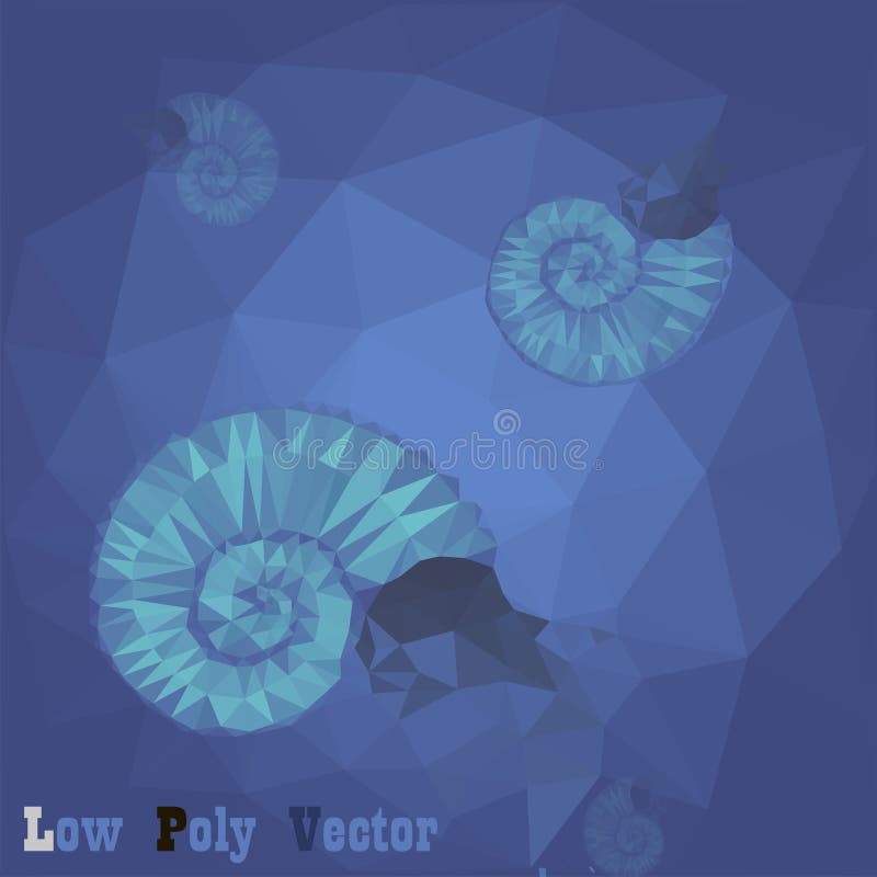Low Poly Shell Nautilus Ocean Stock Illustrations – 3 Low Poly Shell ...