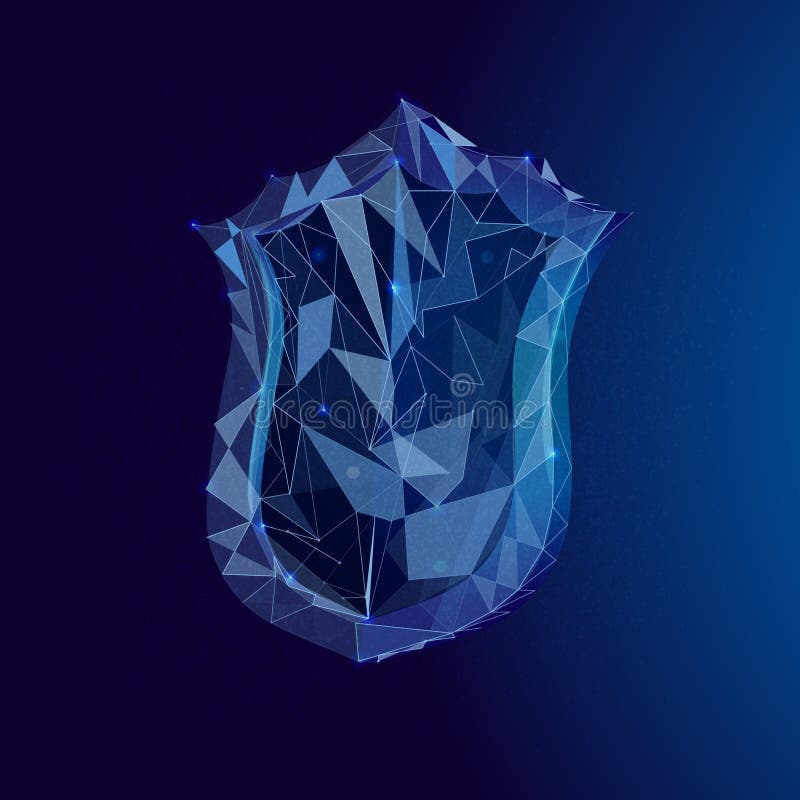 Low Poly Shield. Protection Shield Concept. Shield Vector Sign. 3d ...