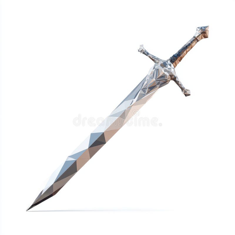Low Poly Silver Sword Stock Illustrations – 3 Low Poly Silver Sword ...