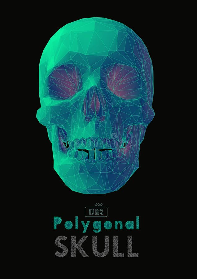 Low Poly Vector Skull in 3d Render Look Stock Vector - Illustration of ...