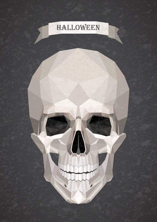 Low poly skull stock vector. Illustration of poster, cranium - 61796377