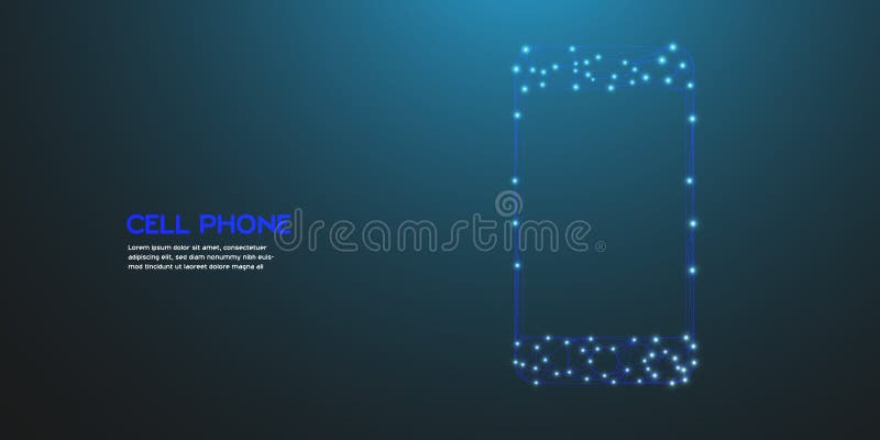 Low Poly Smartphone Touchscreen. Polygonal Mobile Display Tech ...