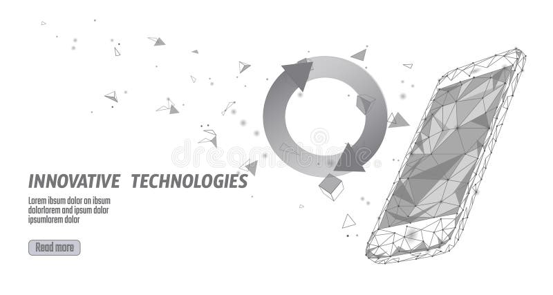Low Poly Smartphone Update System. Triangle Polygonal Geometric Design ...