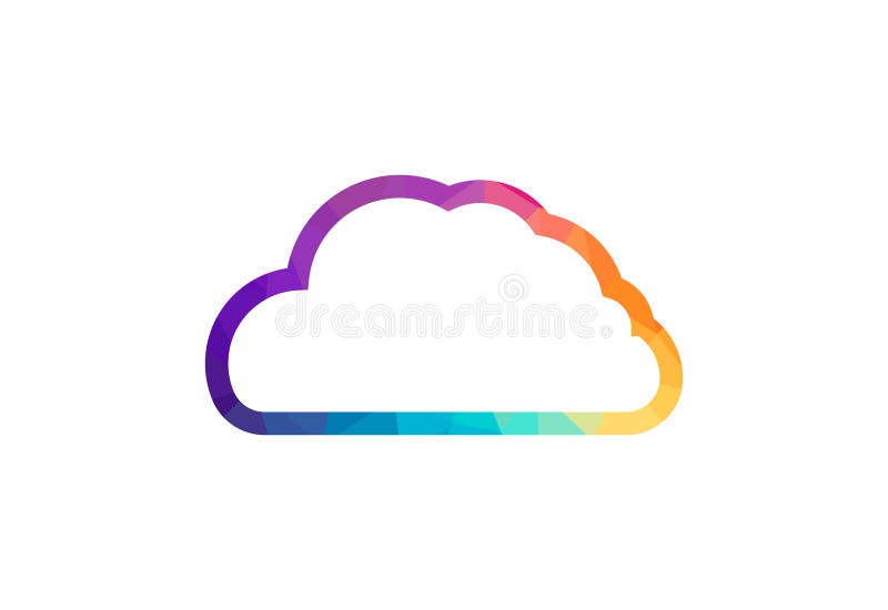 Low Poly and Cloud Logo Design, Vector Illustration Stock Illustration ...