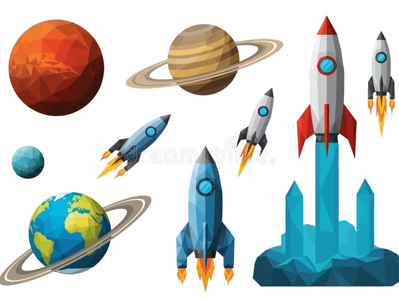 Low Poly Space Themed Elements Stock Illustrations – 19 Low Poly Space ...