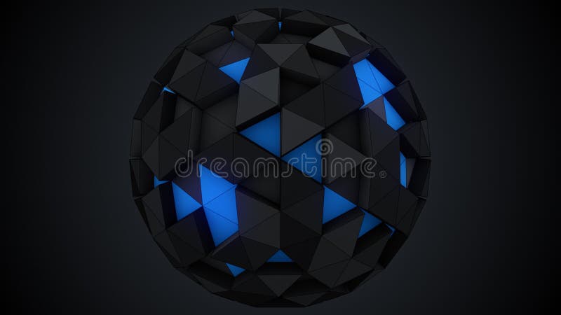 Low Poly Sphere. Abstract 3d Render Illustration Stock Illustration ...