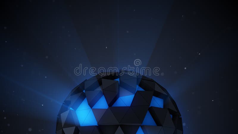 Low Poly Sphere. Abstract 3d Render Illustration Stock Illustration ...