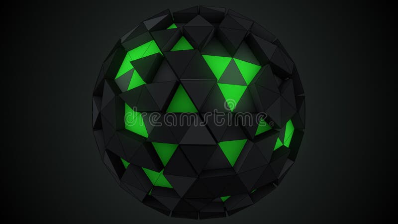 Low Poly Sphere. Abstract 3d Render Illustration Stock Illustration ...