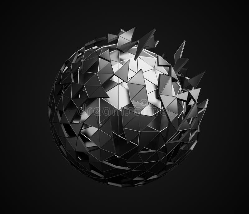 Low Poly Sphere with Chaotic Structure. Stock Illustration ...