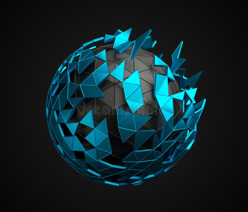 Low Poly Sphere with Chaotic Structure. Stock Illustration ...