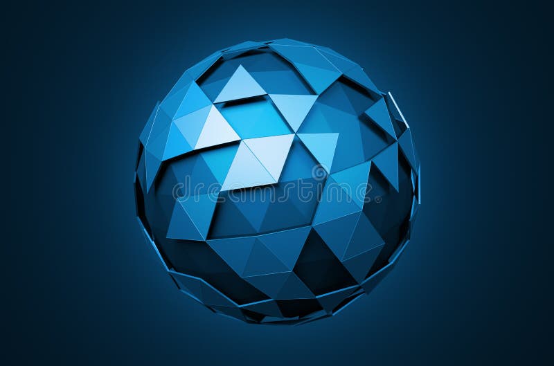Low Poly Sphere with Chaotic Structure Stock Illustration ...
