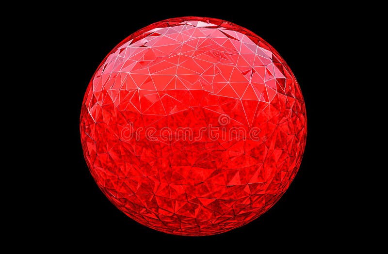 A Low Poly Sphere with a Chaotic Structure Rendered in 3D. Stock Photo ...