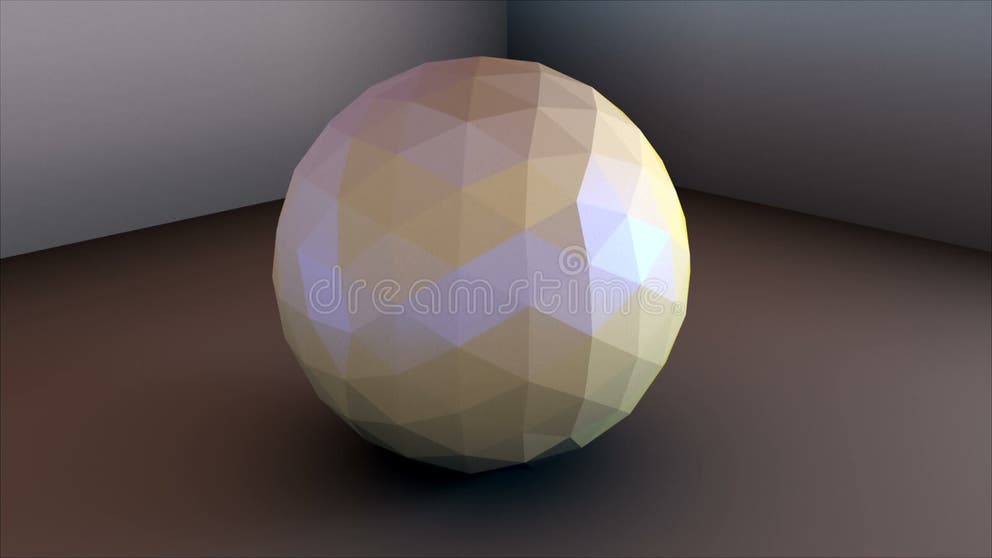 Low Poly Sphere is in the Corner, Simple Shape, 3d Rendering Modern ...