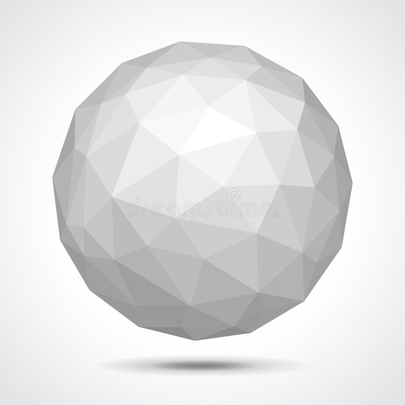 Low Poly Sphere Isolated on White Vector Stock Vector - Illustration of ...