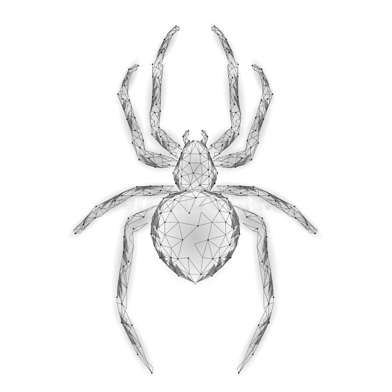Low Poly Spider Hacker Attack Danger. Web Security Virus Data Safety ...