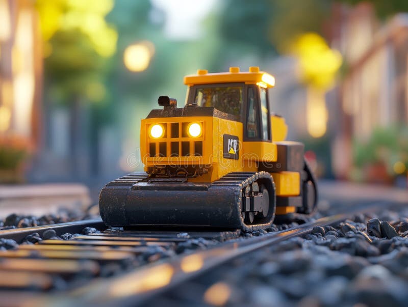 Low Poly Steamroller Working on a City Street Construction Site, 3d ...