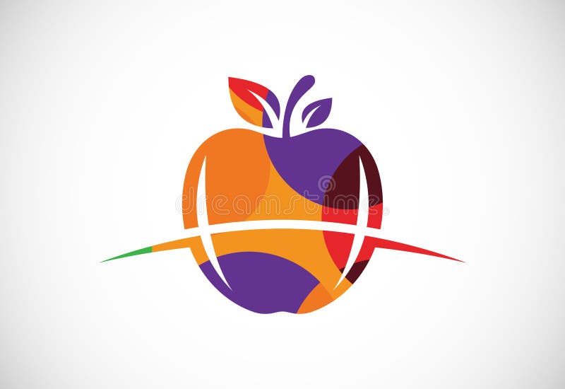 Low Poly Style Abstract Apple Logo Sign Symbol in Flat Style on White ...