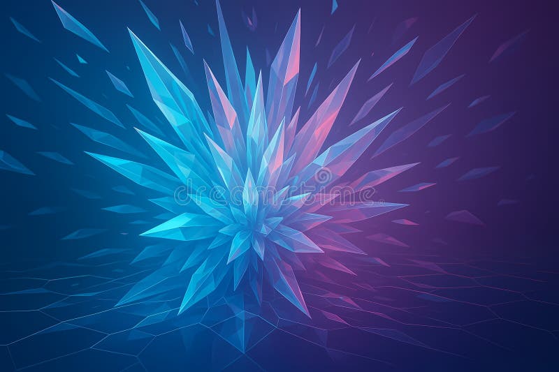 Low - Poly Style Blue - Purple Gradient Crystal Pattern, Showcasing ...