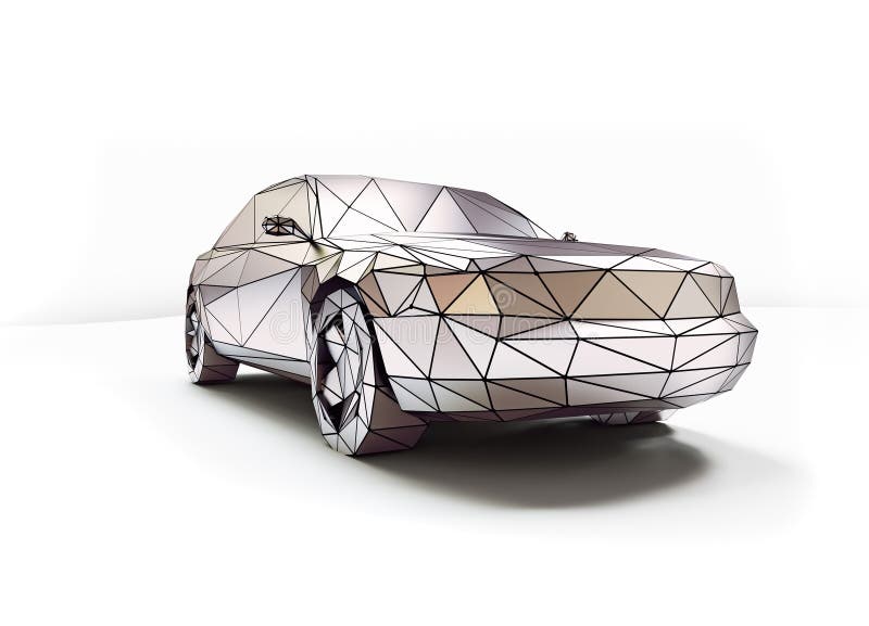Low-poly style car stock illustration. Illustration of technical - 50853634