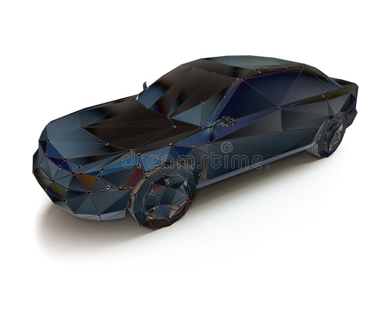 Low-poly style car stock illustration. Illustration of drawing - 50853538